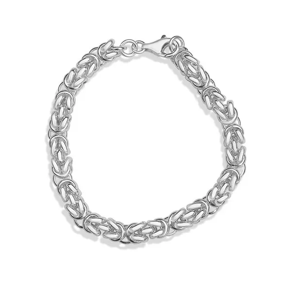 FV JEWELLERY Bijoux Large Byzantine Link Bracelet - Silver