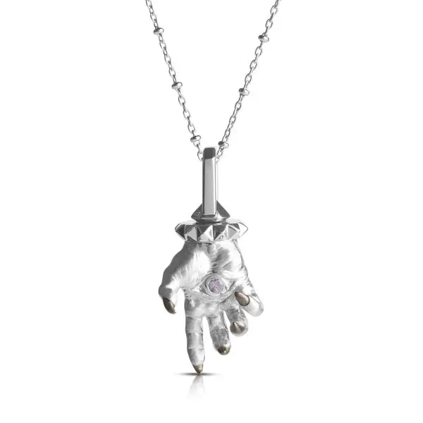 KASUN Hand Of The Protector Tanzanite Pendant - Silver