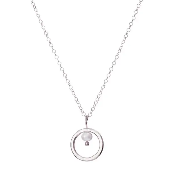 POSH TOTTY DESIGNS Sterling Pearl And Circle Necklace - Silver