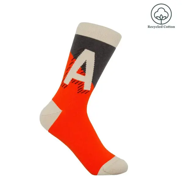 PEPER HAROW - MADE IN ENGLAND Alphabet Socks – A - Orange