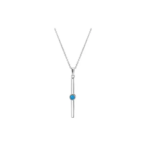 GOLD & HONEY Sterling Silver Turquoise Bar Pendant Necklace - Blue/silver