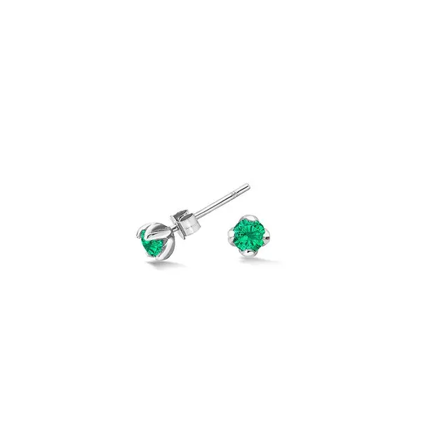 DOWER & HALL Sterling Silver Green Garnet Stud Earrings - Silver/green