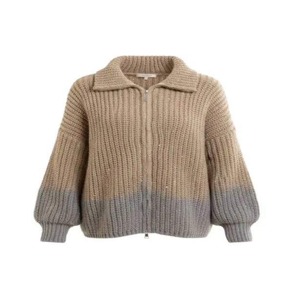 Saachi Zip Up Sequin Cardigan