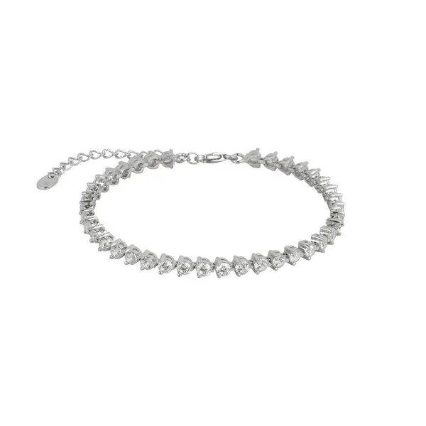 SPERO LONDON Round Gemstone Tennis Bracelet - Silver