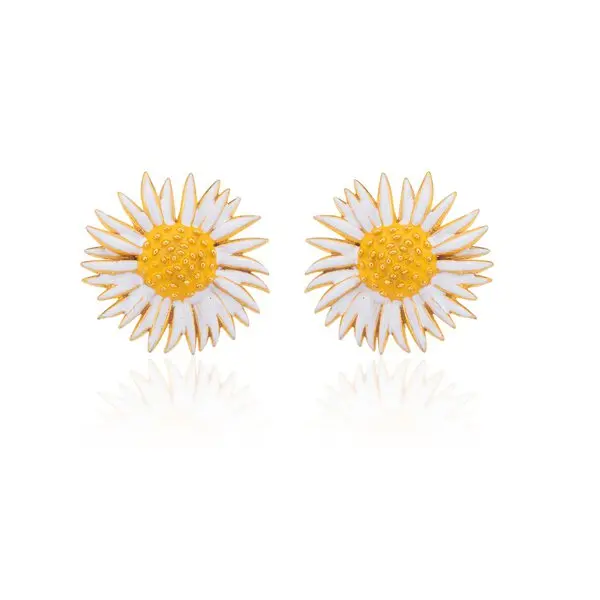MILOU JEWELRY Sunflower Stud Earrings - White