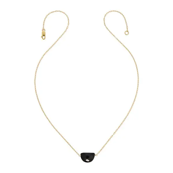 HEATHER HAWKINS Luna Moon Onyx Necklace - Black