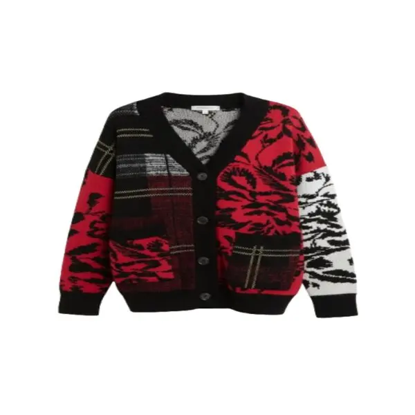 Saachi Floral Plaid Cardigan