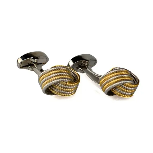 DAVID WEJ Gold / Silver Knotted Cufflinks Gold & Platinum - Gold/silver