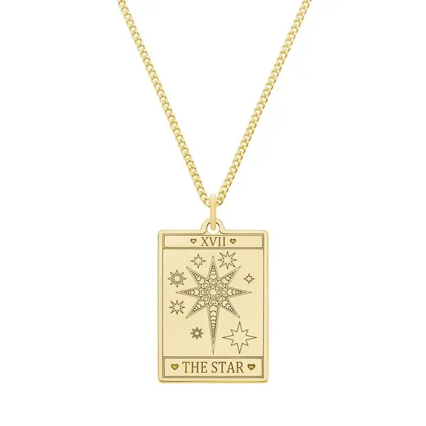 CARTERGORE 9ct Gold 'the Star' Tarot Card Necklace - Yellow