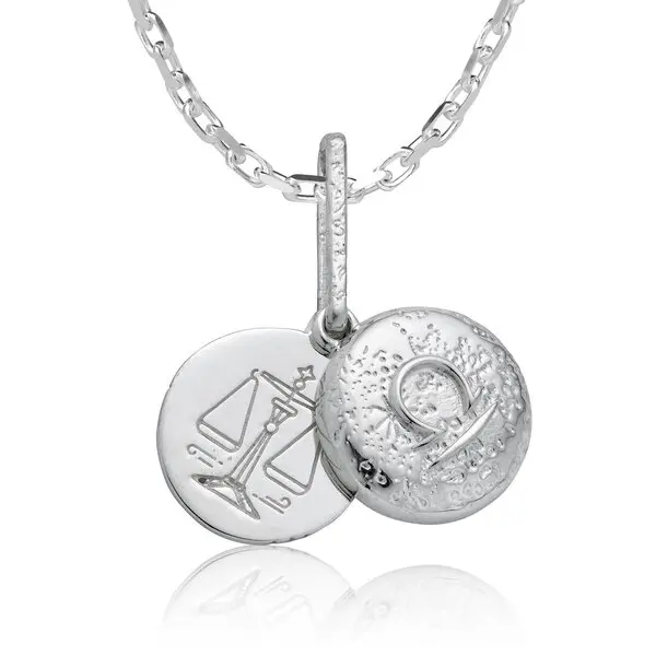 CARTOGRAPHY Libra Zodiac Locket Necklace - Silver