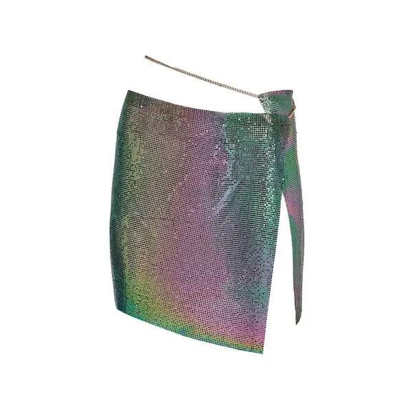 AULALA PARIS Metallic Wrap Cover-up Skirt - Black
