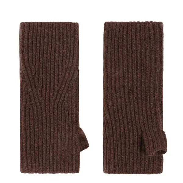 LOOP CASHMERE Cashmere Mitts - Brown