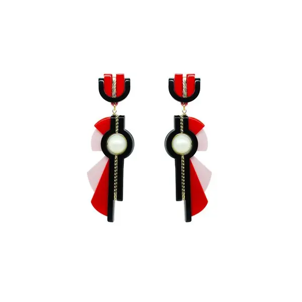 GISSA BICALHO Allamanda Pendant Earrings - Red