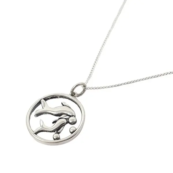 HARFI Pisces Zodiac Sterling Charm Necklace - Silver