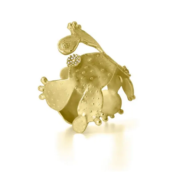 SOPHIE SIMONE DESIGNS Cactus Cuff With Swarovski - Gold