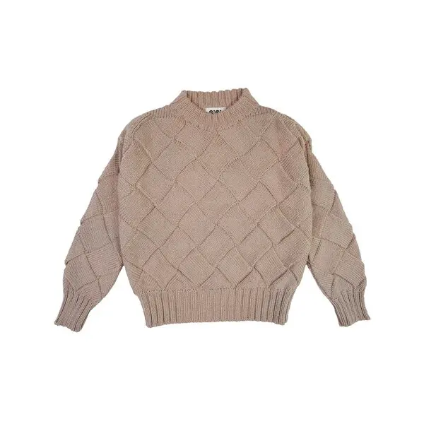 GIGI KNITWEAR Basket-weave Fine Merino Sweater