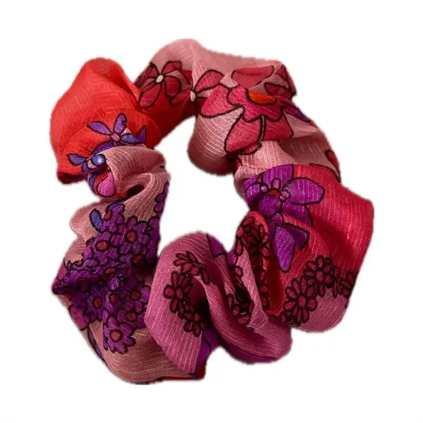 INTROVERTIE VIENNA Silk Linen Scrunchie - Pink