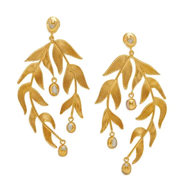DHWANI BANSAL Sooki Chandelier Earrings With Baroque Pearls - Gold/white
