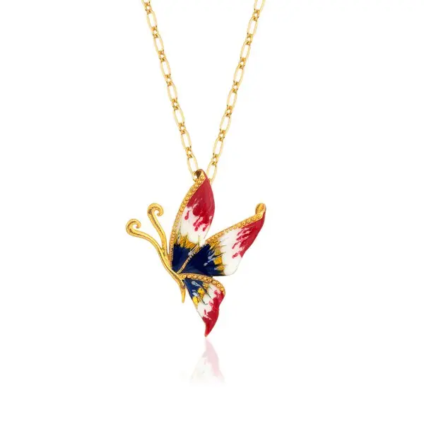 MILOU JEWELRY Butterfly Pendant Necklace - Yellow