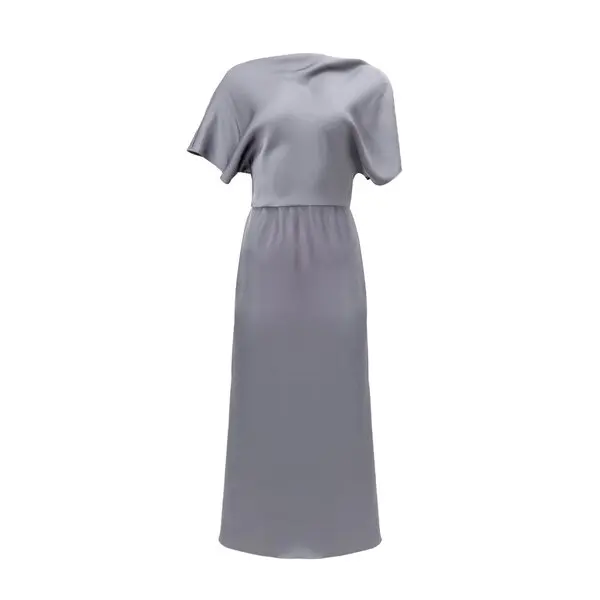 FOREVER YOUNG THE LABEL Satin Midi Dress - Grey