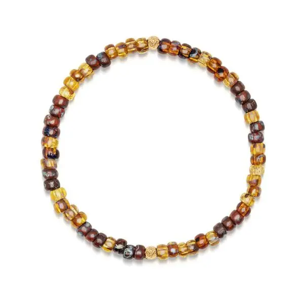 NIALAYA JEWELRY Amber Miyuki Bead Bracelet - Orange/brown