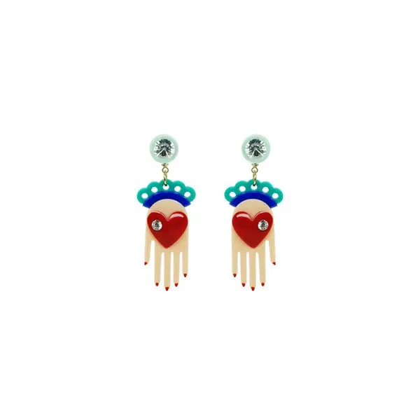 GISSA BICALHO Hands Dangle Earrings - Pink