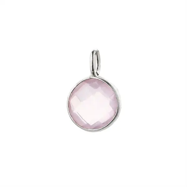 GODDESS CHARMS Rose Quartz Power Stone Charm - Pink/silver