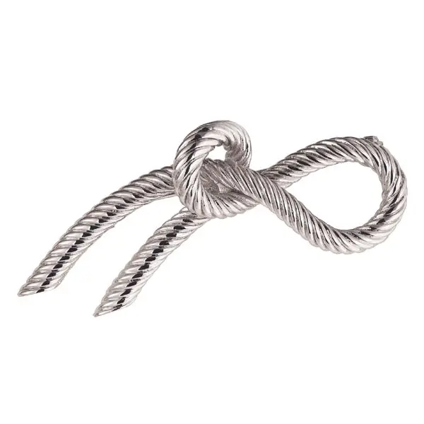 GROSSÉ Trésor Platinum Plated Loop Brooch - Silver
