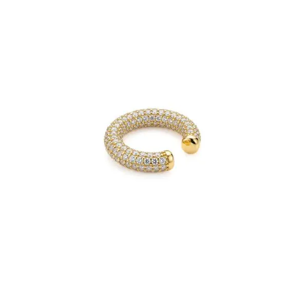 JAREDJAMIN Elara Cubic Zirconia Gold Plated Ear Cuff - White
