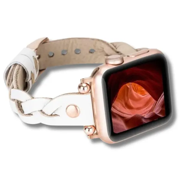 LEATHERE Apple Watch Braided Band - White