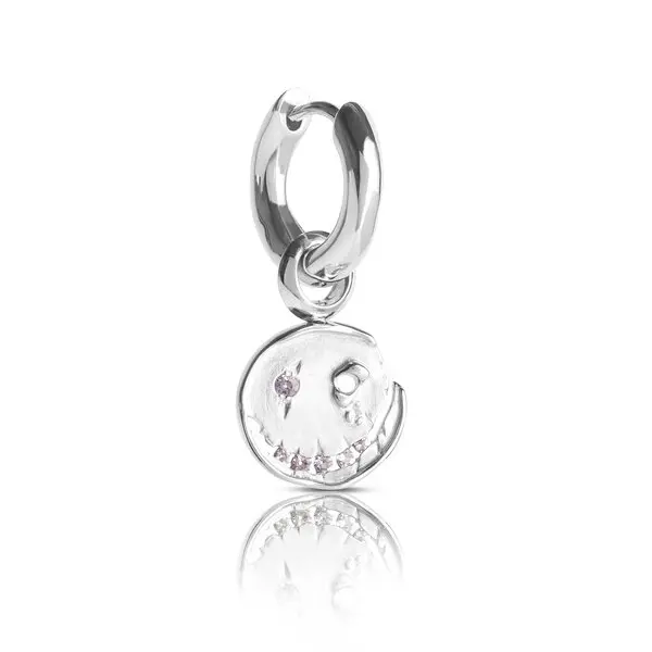 KASUN LONDON Smile Tanzanite Hoop Earrings - Silver