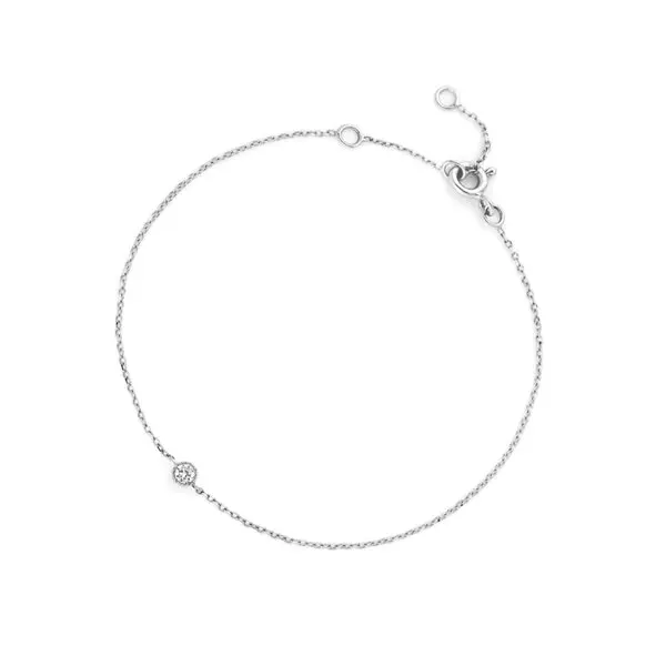 DINNY HALL 9k Gold Solitaire Diamond Bracelet - White