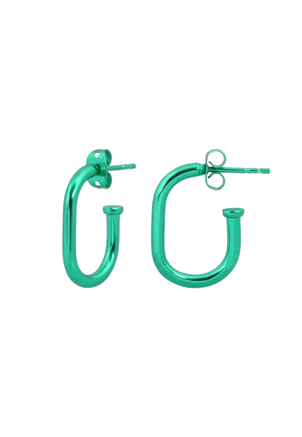 LAVANI JEWELS Saito Hoop Earrings - Green