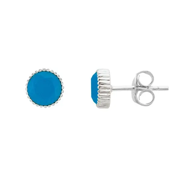 AUREE JEWELLERY Barcelona Turquoise Stud Earrings - Blue/silver