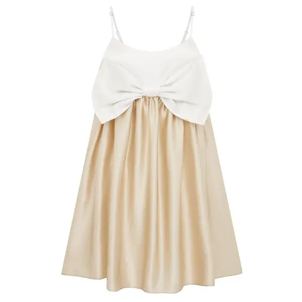 LISA THE LABEL Bow Detail Mini Dress - Gold