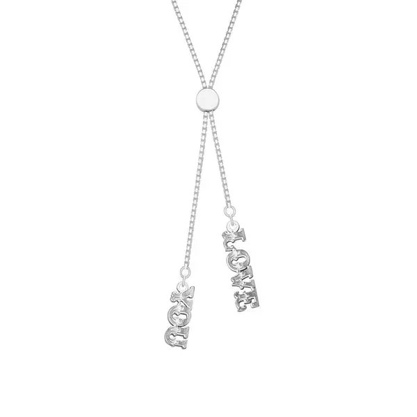 CARTERGORE Love You Sterling Slider Necklace - Silver