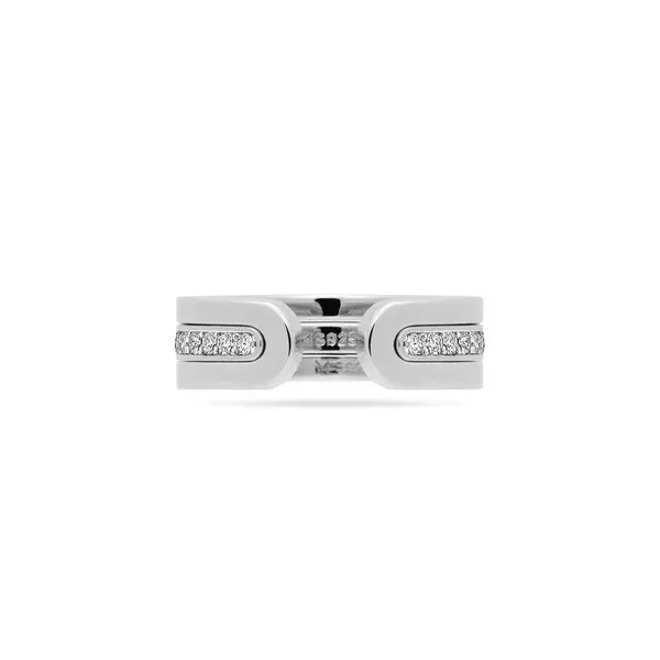 MEULIEN Modular Pave Cz Band Ring Set - Silver