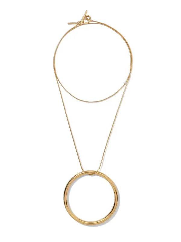 JAREDJAMIN Heavenly Hoop Round Pendant Necklace - Gold