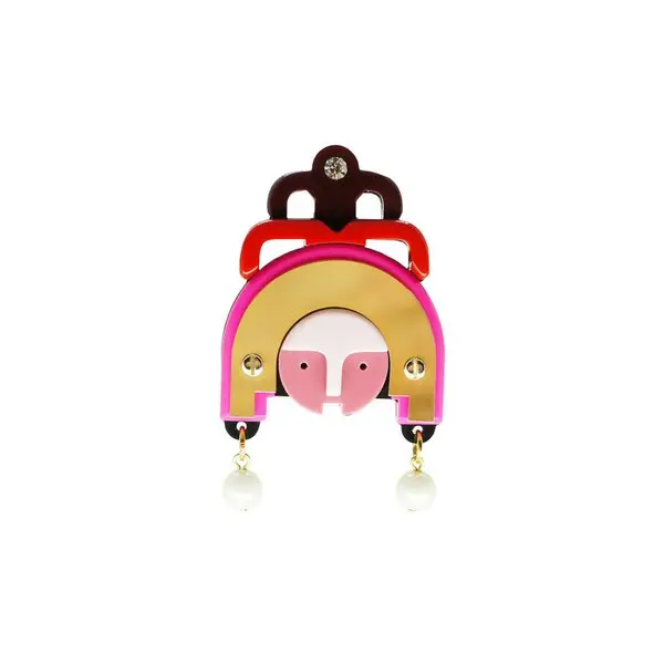 GISSA BICALHO Ixchel Acrylic Brooch - Pink