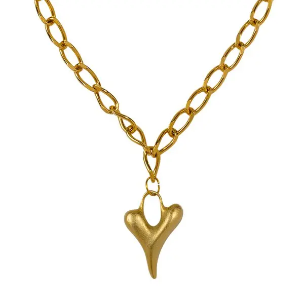 CARAMEL VINTAGE JEWELLERY Vintage Plated Love Charm Necklace - Gold