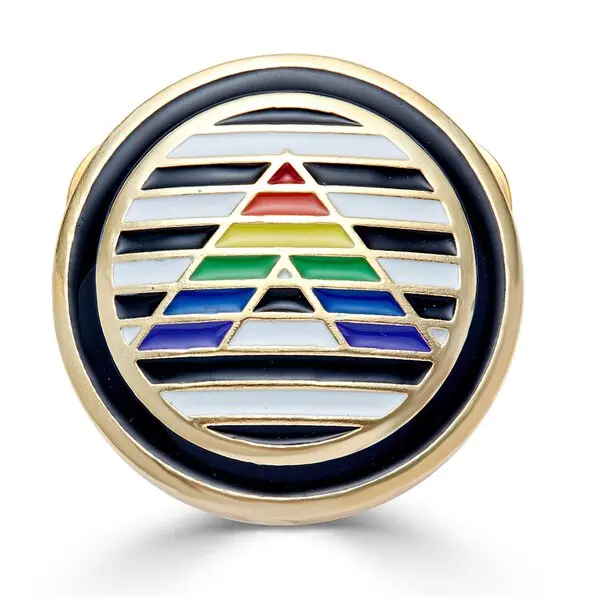 PASSIONATE PROTEST COLLECTION Straight Allies Striped Pin - Black/brown/white/yellow