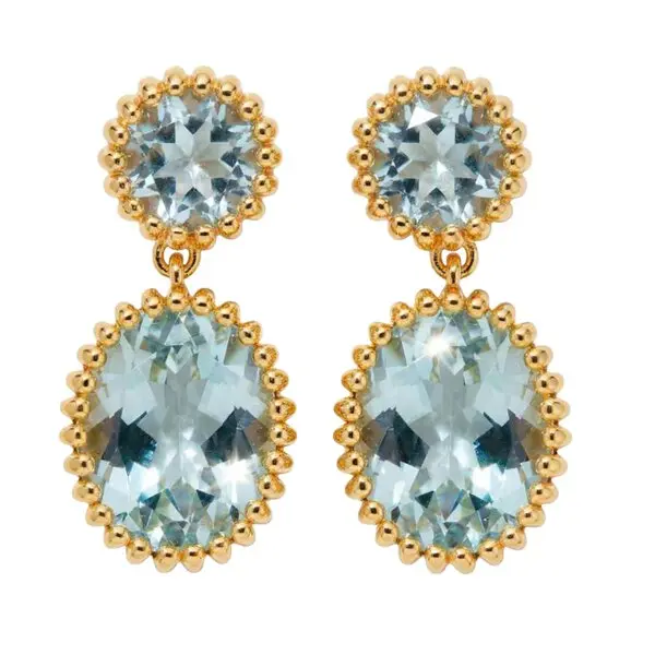 DAINTY LONDON Aurelia Sky Topaz Earrings - Blue