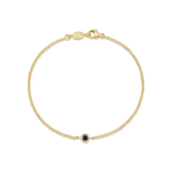 DOWER & HALL Single Sapphire Dewdrop Chain Bracelet - Gold