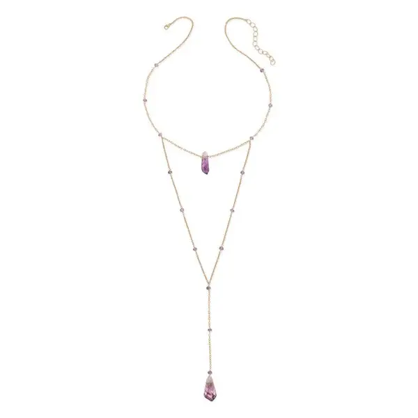 HEATHER HAWKINS Edge Of Desire Amethyst Necklace - Yellow