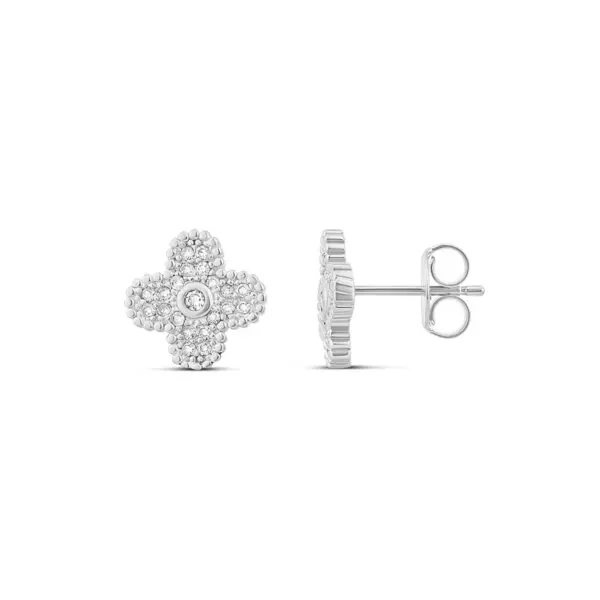 SHYMI Flower Stud Earrings - Silver