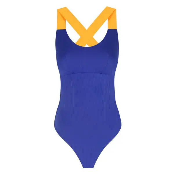 YORSTRULY Olympia Reversible Swimsuit - Blue/grey