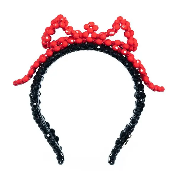 TILLIE BEADS Beaded Headband With Bow Detail