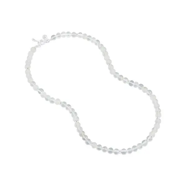 DOWER & HALL Rock Crystal & Halo Beads Necklace - Silver