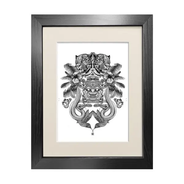 EMILY CARTER Balinese Jungle' Fine Art Print A3 - Black