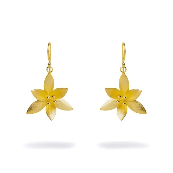 EBRU JEWELRY Lotus Blossom Vermeil Earrings - Gold